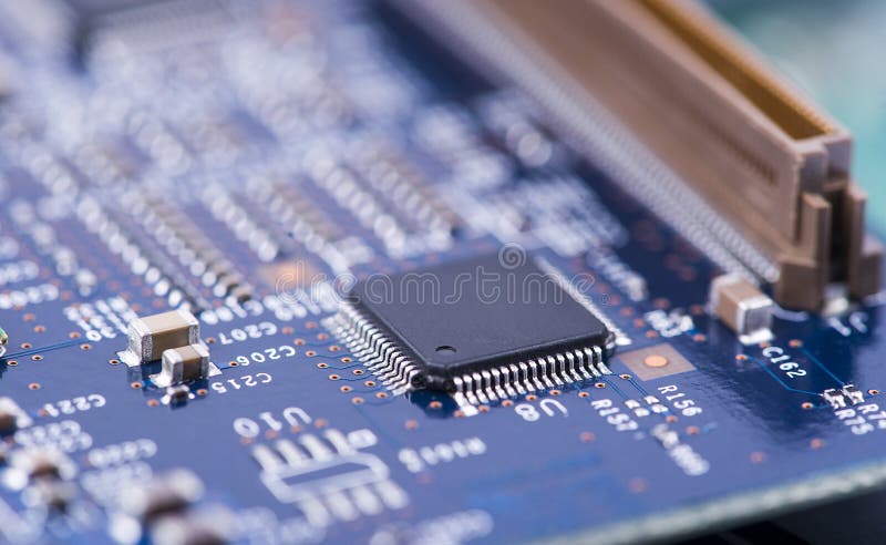 High Tech Circuit Board Close Up, Macro. Concept of Information ...