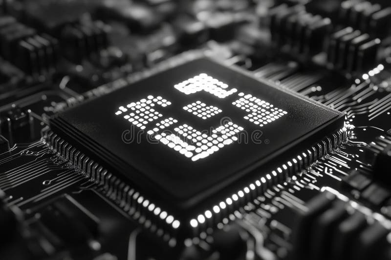 High Tech Circuit Board Digital Data Chip AI-Generated Stock ...