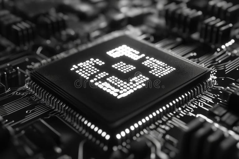High Tech Circuit Board Digital Data Chip AI-Generated Stock ...