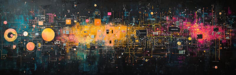 High-Tech Circuit Board with Energy & Excitement - Artistic ...