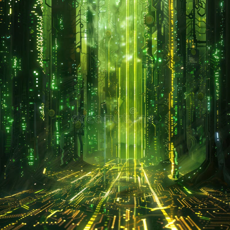 High-tech Circuit Board Forest ,Generative AI Stock Photo - Image of ...