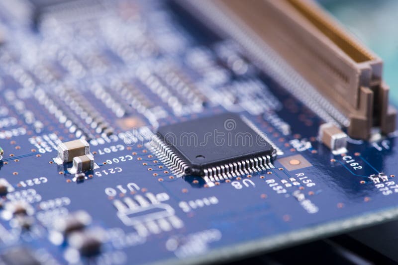 High Tech Circuit Board Close Up, Macro. Concept of Information ...