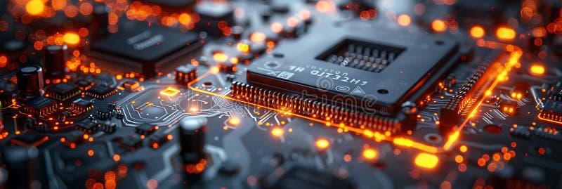 High-Tech Circuit Boards on Canvas Background Stock Illustration ...