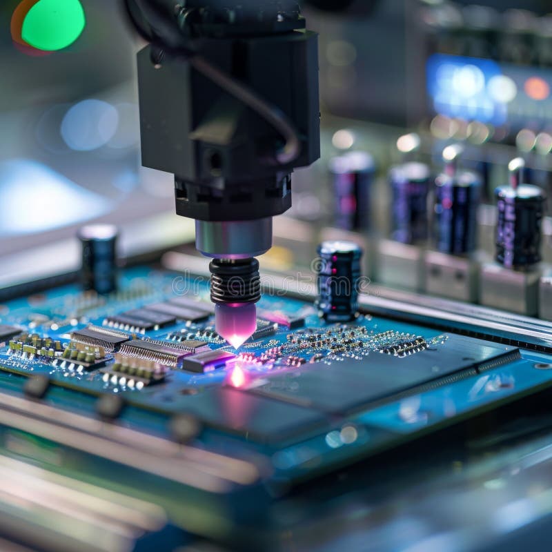 High-Tech Circuitry Inspection Stock Illustration - Illustration of ...