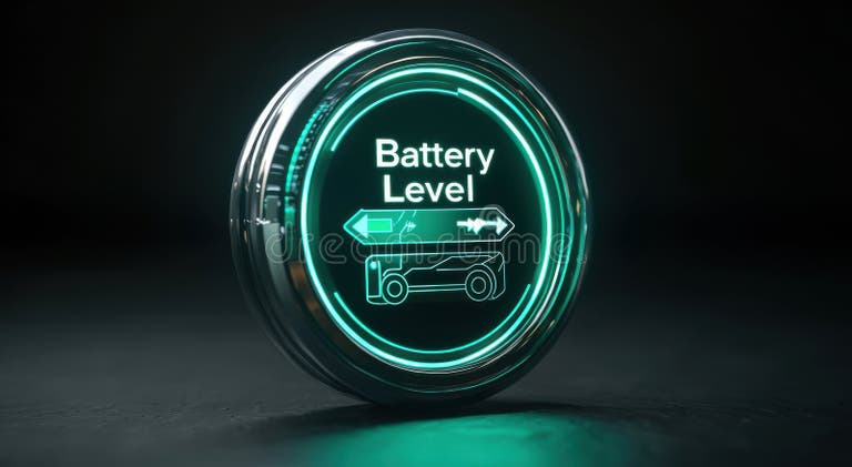 High-tech Circular Battery Level Indicator with Futuristic Design Stock ...