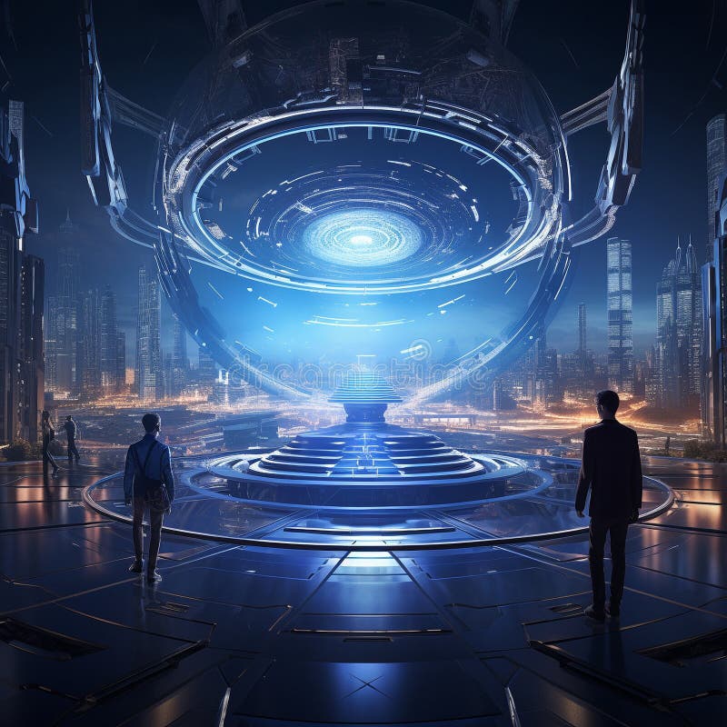 High-tech Warehouse of the Future Stock Illustration - Illustration of ...