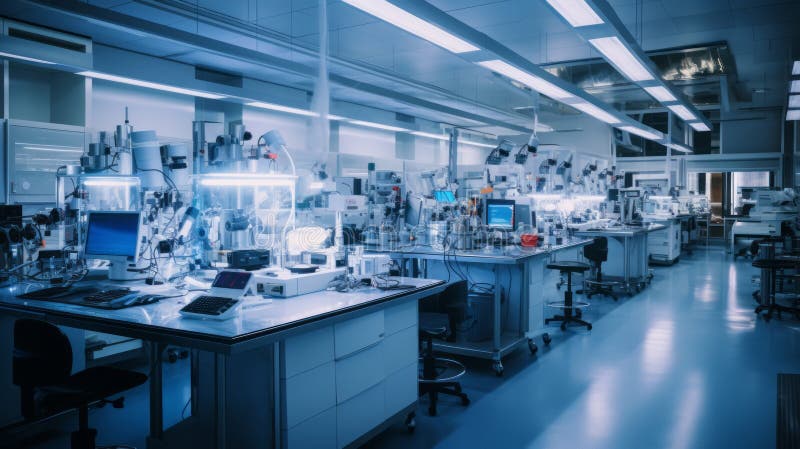 A High-tech Clean Room Where Scientists Work with Nanotechnology. the ...