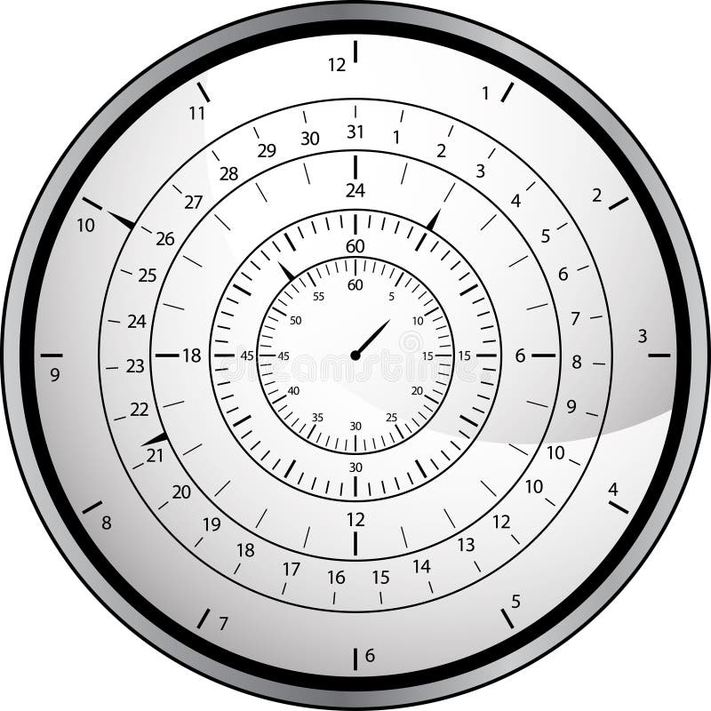 High Tech Clock stock vector. Illustration of second - 16251457