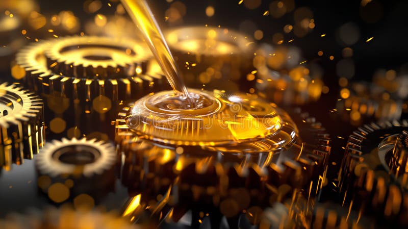 High-Tech Close-Up 3D Rendering of a Shiny Engine with Oil Droplets ...