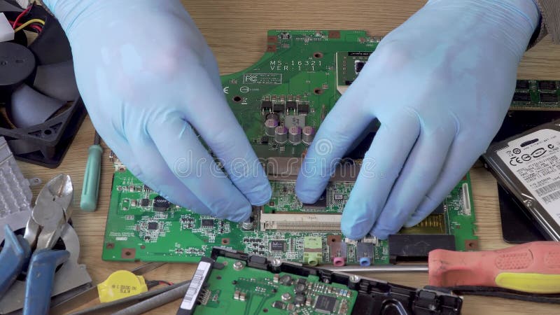 The Process of Installing a Processor on a Computer Motherboard Stock ...