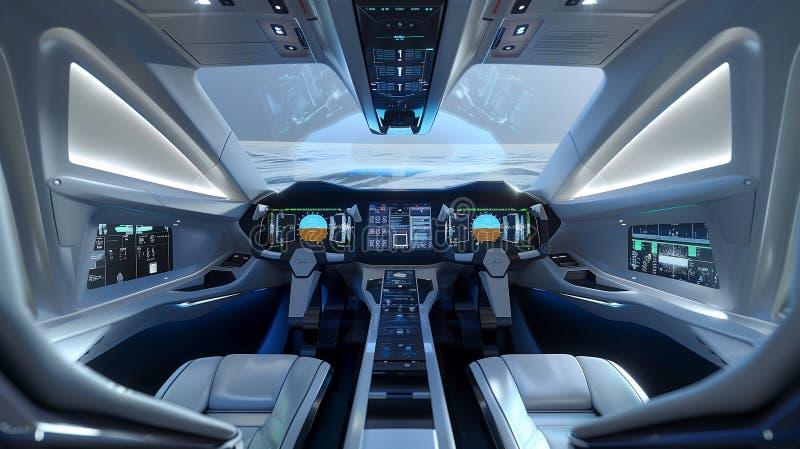 High-tech Cockpit Offers Digital Displays and Sleek Seating, Enhancing ...