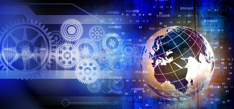 High-tech Cogs Technology Textured Background.Global Digital Technology ...