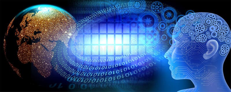 High-tech Cogs Technology Textured Background.Global Digital Technology ...