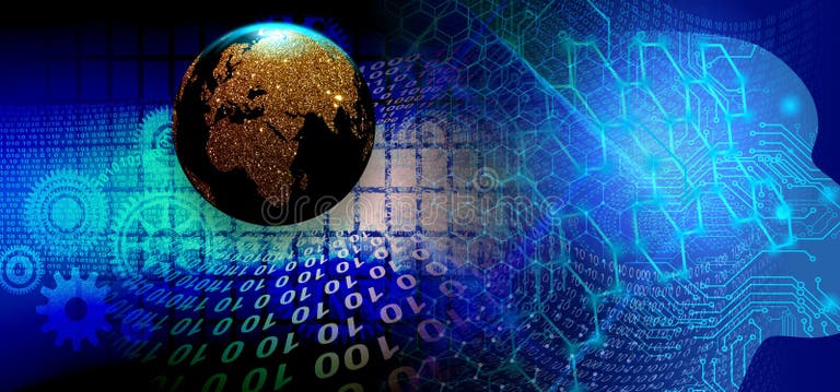 High-tech Cogs Technology Textured Background.Global Digital Technology ...