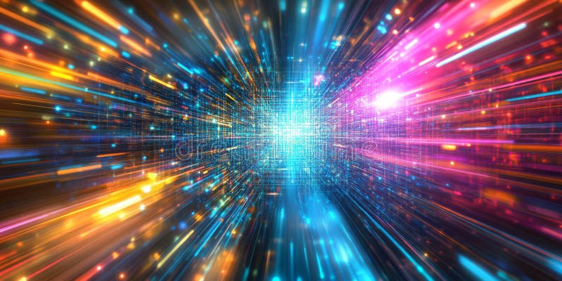 A High-tech, Colorful Abstract Background with Holographic Effects ...