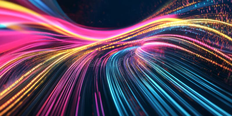 A High-tech, Colorful Abstract Background Inspired by LED Light Trails ...