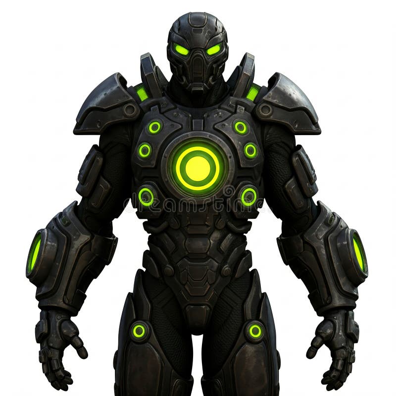 High-Tech Combat Power Armor Stock Illustration - Illustration of ...