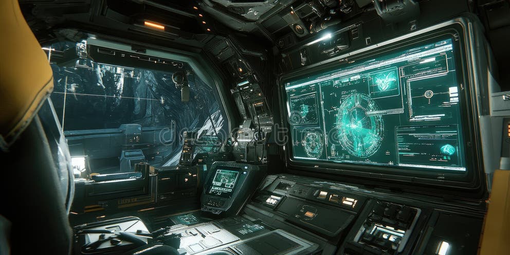 High-Tech Command Center Filled with Holograms for Technology ...