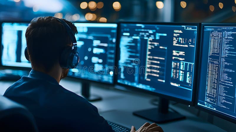 High-tech Command Center with Glowing World Map Stock Photo - Image of engineering, intelligence ...