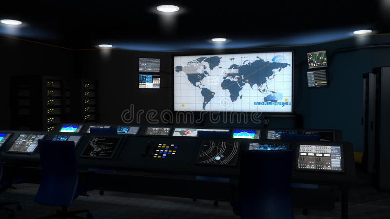 High-tech Command Center Room. Stock Footage - Video of safety, office ...