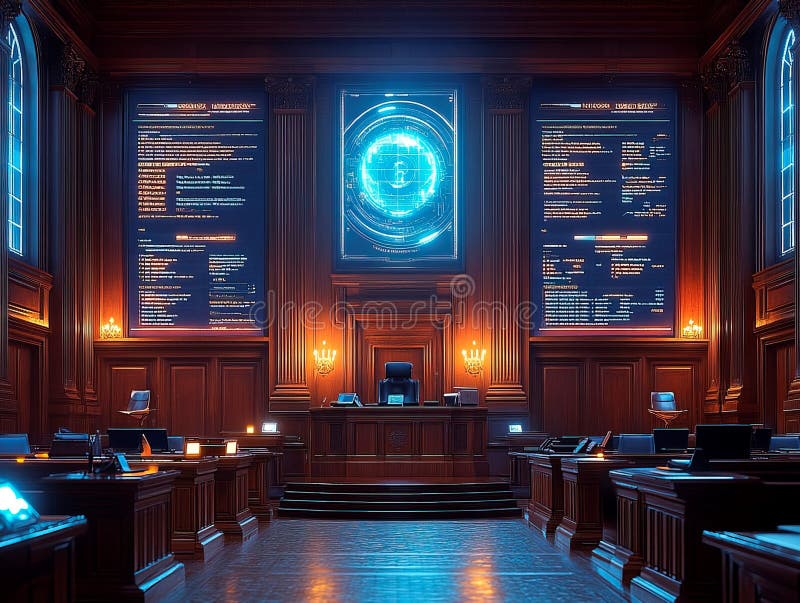 A High-tech Command or Control Room with Multiple Computer Stations ...