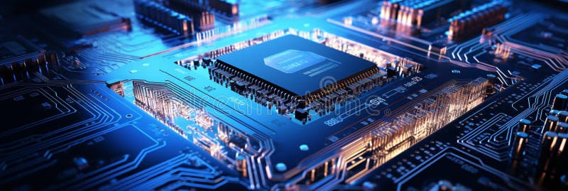 High-tech Computer Chip Close Up Shot, Production of Electronic ...