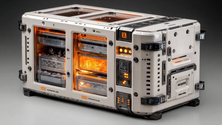 Advanced Computer Hardware Prototype with Illuminated Components ...