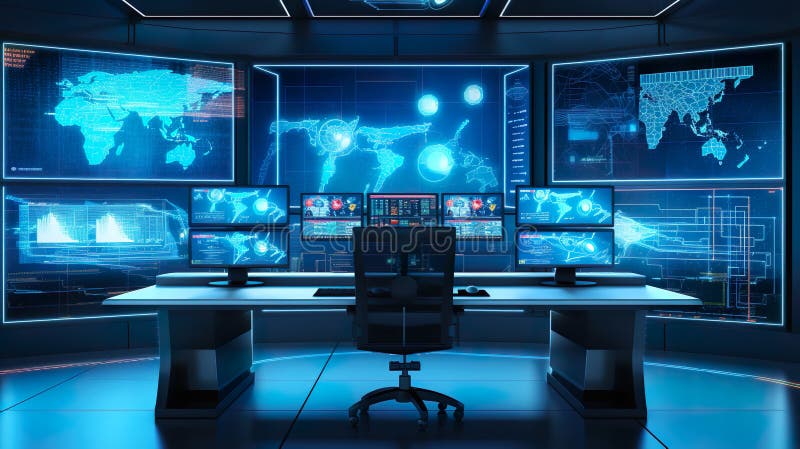 High Tech Computer Lab for Data Analytics with a Lot of Dashboards in ...