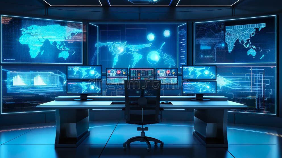 High Tech Computer Lab for Data Analytics with a Lot of Dashboards in ...