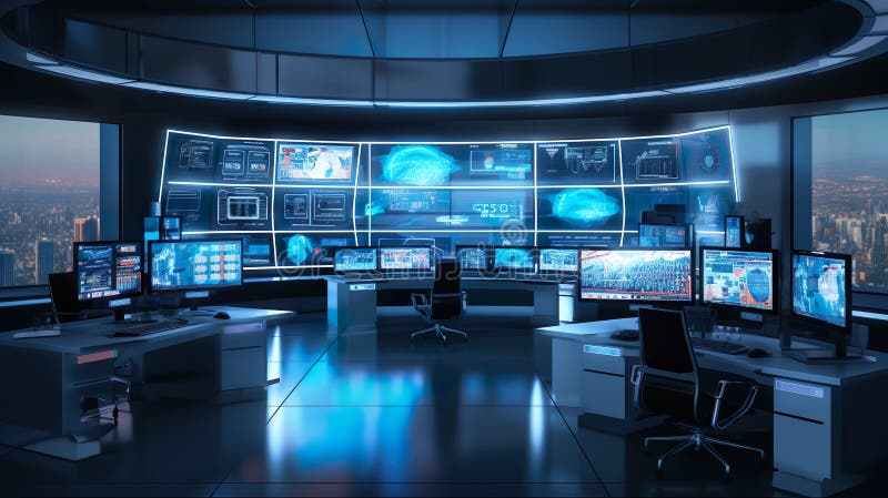 High Tech Computer Lab for Data Analytics with a Lot of Dashboards in ...