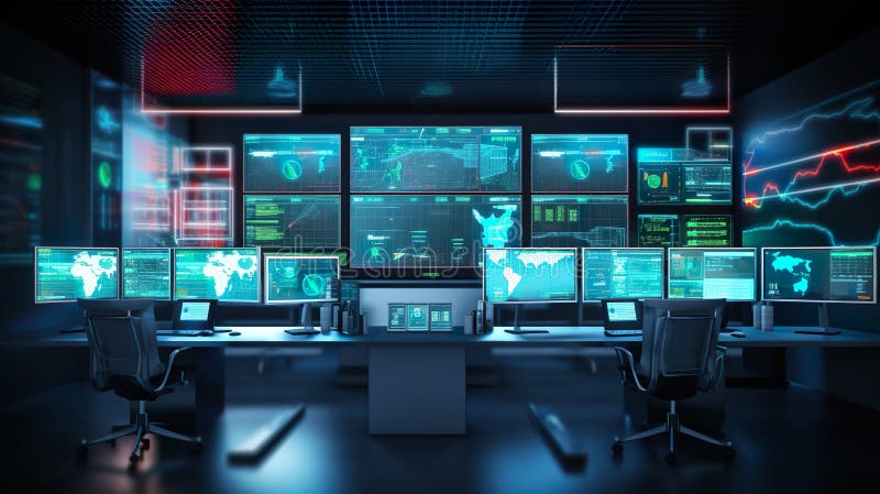 High Tech Computer Lab for Data Analytics with a Lot of Dashboards in ...