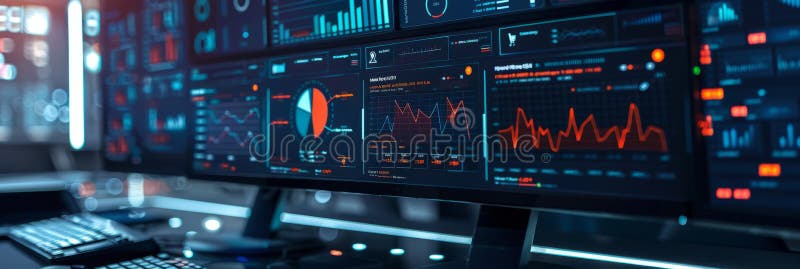 Computer Screen Displaying A Clean Intuitive Network Monitoring Dashboard With Real Time Data