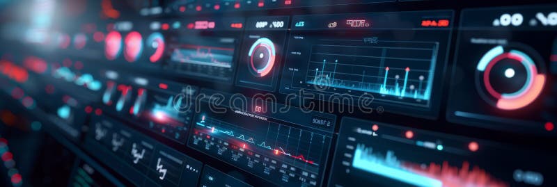 A High-tech Computer Screen Displaying a Detailed Network Monitoring ...