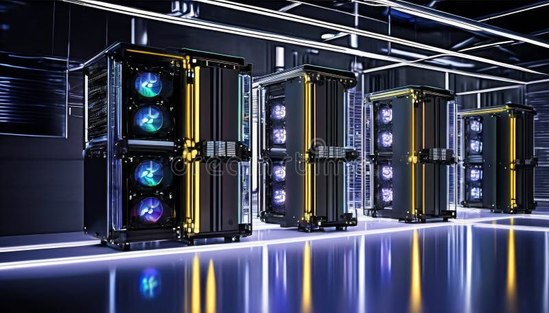 High-Tech Computer Server Racks Stock Image - Image of computing ...