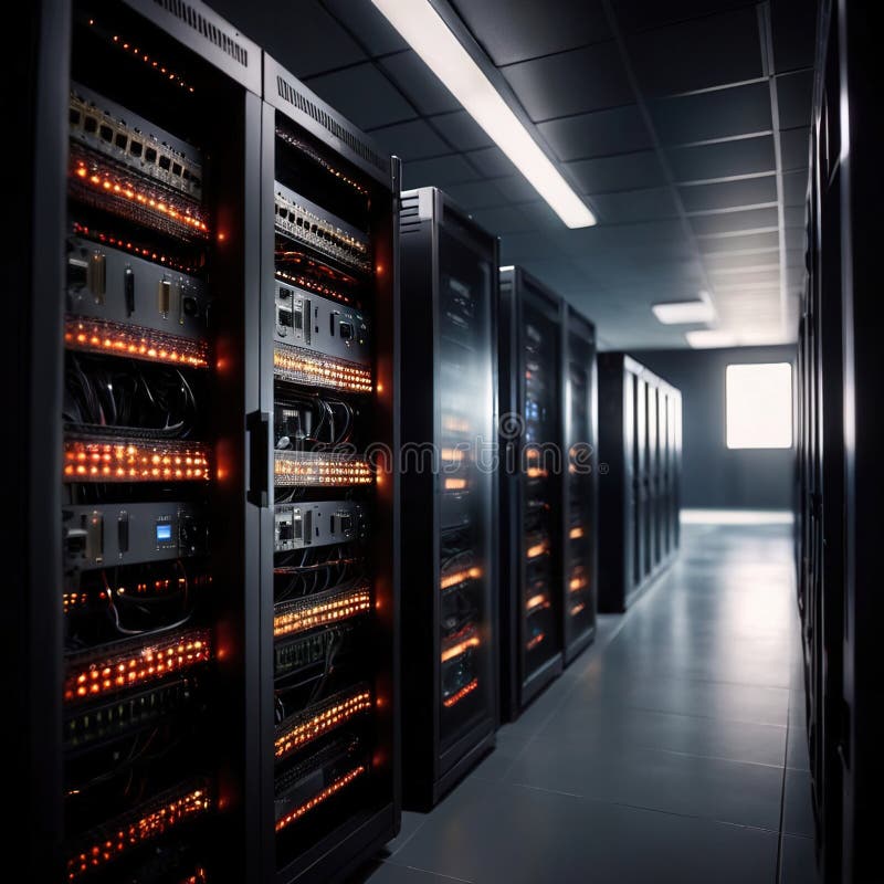 High Tech Computer Server Room Housing Centralized Information ...