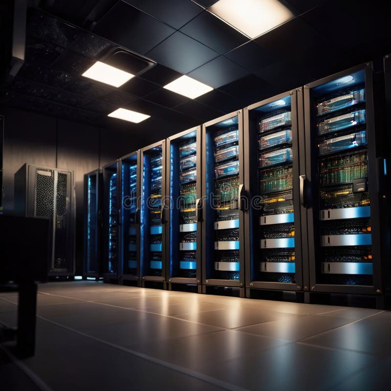 High Tech Computer Server Room Housing Centralized Information ...