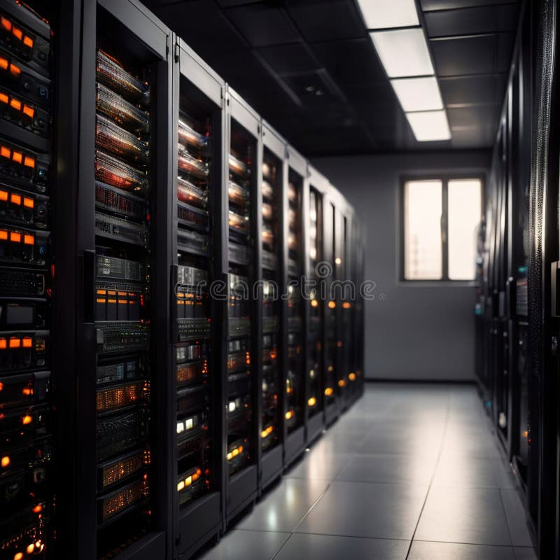 High Tech Computer Server Room Housing Centralized Information ...