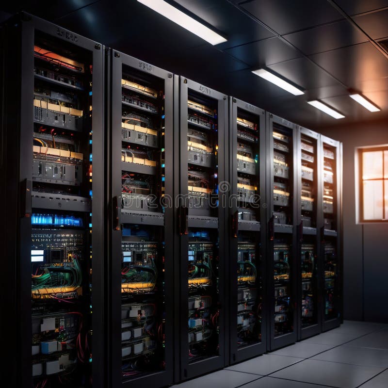 High Tech Computer Server Room Housing Centralized Information ...