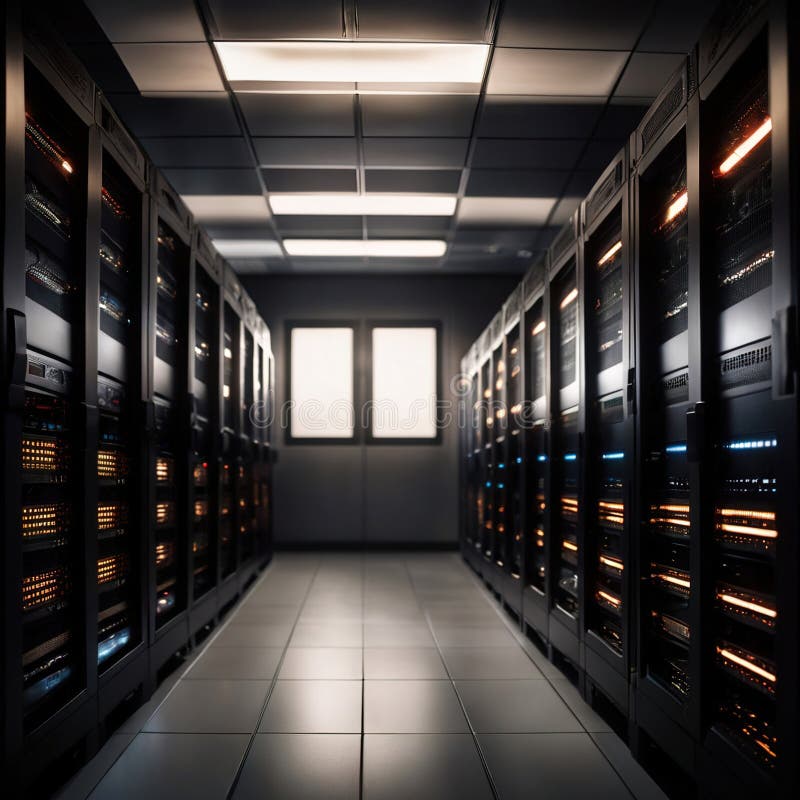 High Tech Computer Server Room Housing Centralized Information ...