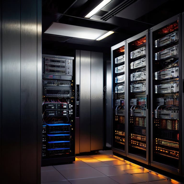 High Tech Computer Server Room Housing Centralized Information ...