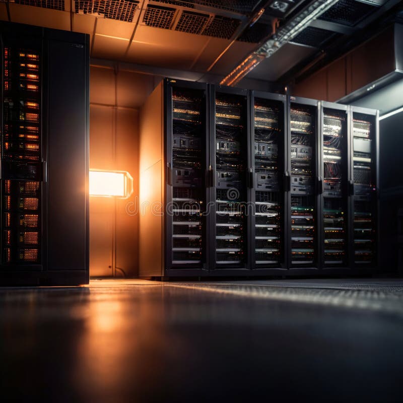 High Tech Computer Server Room Housing Centralized Information ...