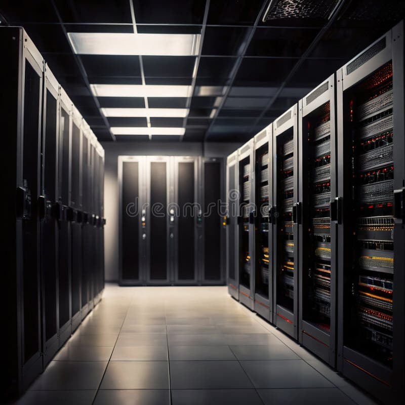 High Tech Computer Server Room Housing Centralized Information ...