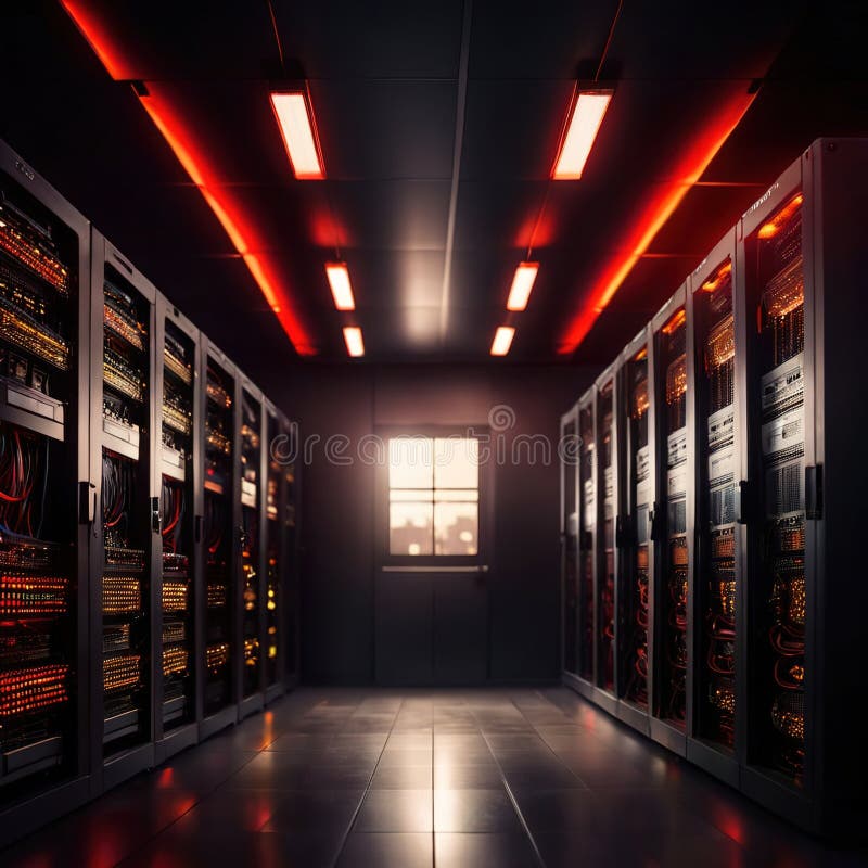 High Tech Computer Server Room Housing Centralized Information ...