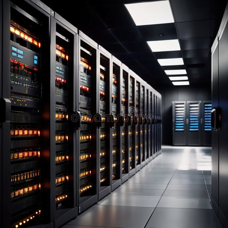 High Tech Computer Server Room Housing Centralized Information ...