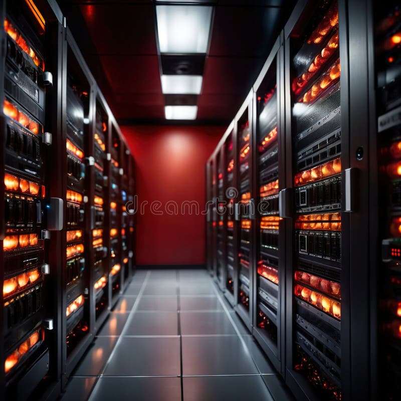 High Tech Computer Server Room Housing Centralized Information ...