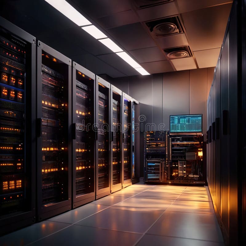 High Tech Computer Server Room Housing Centralized Information ...