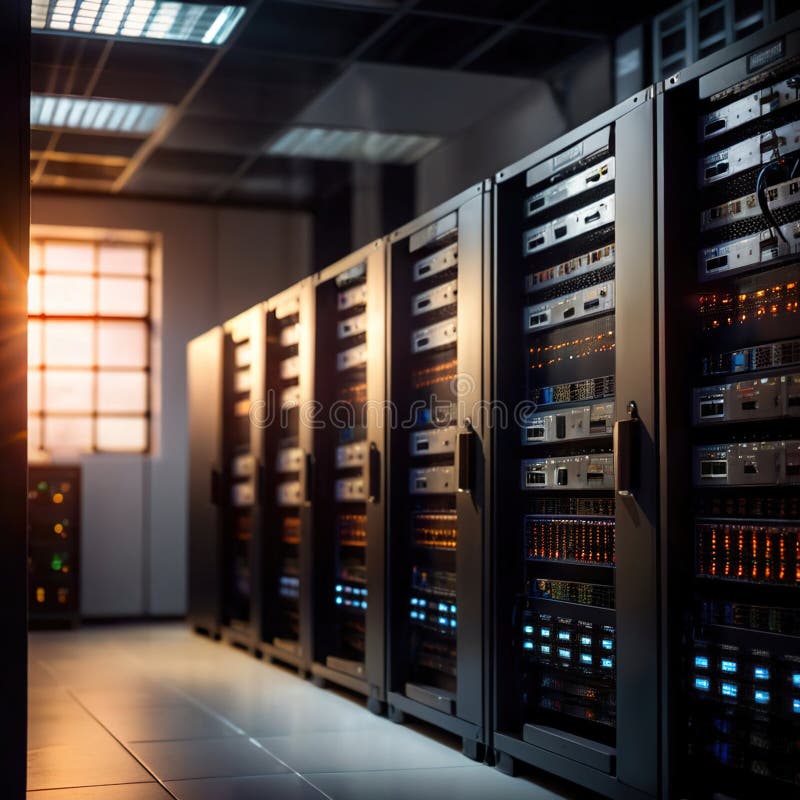 High Tech Computer Server Room Housing Centralized Information ...