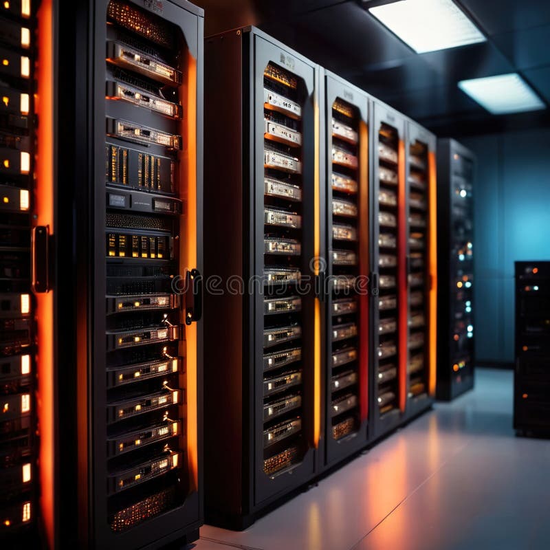 High Tech Computer Server Room Housing Centralized Information ...