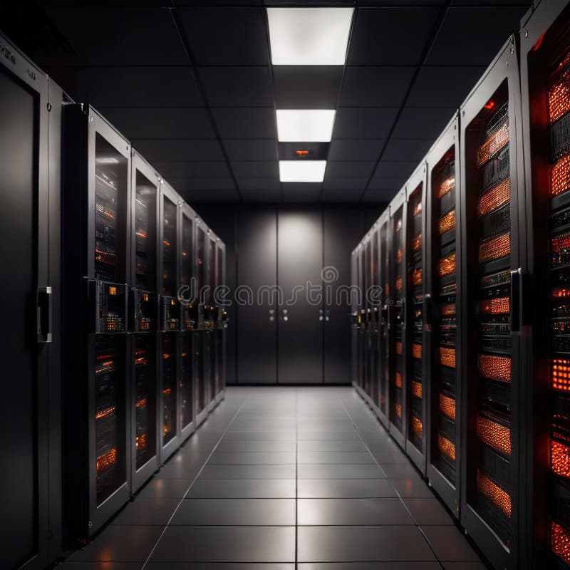 High Tech Computer Server Room Housing Centralized Information ...