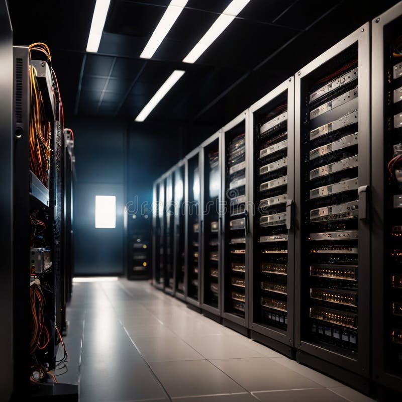 High Tech Computer Server Room Housing Centralized Information ...